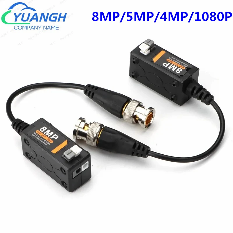 CCTV Accessories Passive Twisted Pair 8MP Video Balun HD-AHD TVI CVI ...