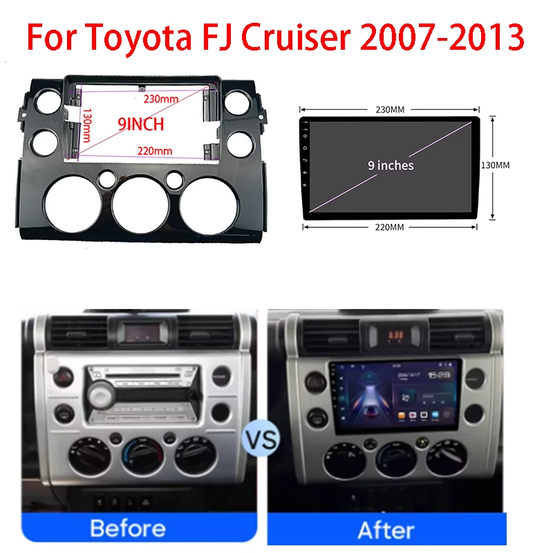 For Toyota FJ Cruiser 2007-2013 9 Inch Radio Car Android MP5 Player ...