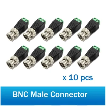 10pcs Male Metal BNC Connector with DC Connector Plug Screw Terminal ...