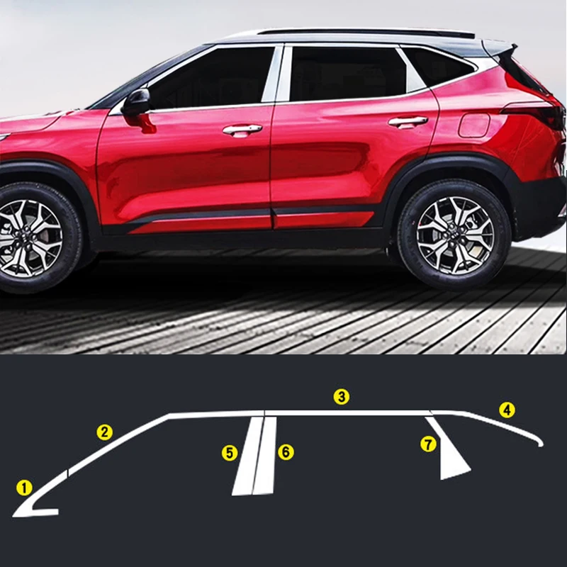 For-Kia-Seltos-2020-2021-2022-2023-Stainless-steel-Chrome-Exterior ...