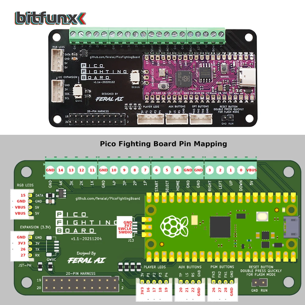 BitFunx-Raspberry-Pico-Fighting-Board-GP2040-For-Nintendo-Switch-PS3-PC-Arcade-Multi-Game-Board ...