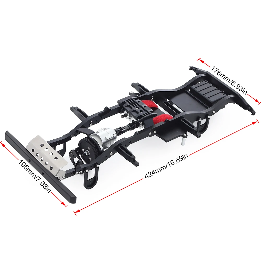 1-10-CNC-Metal-Chassis-Frame-With-Transmission-Transfer-Case-for-RC ...