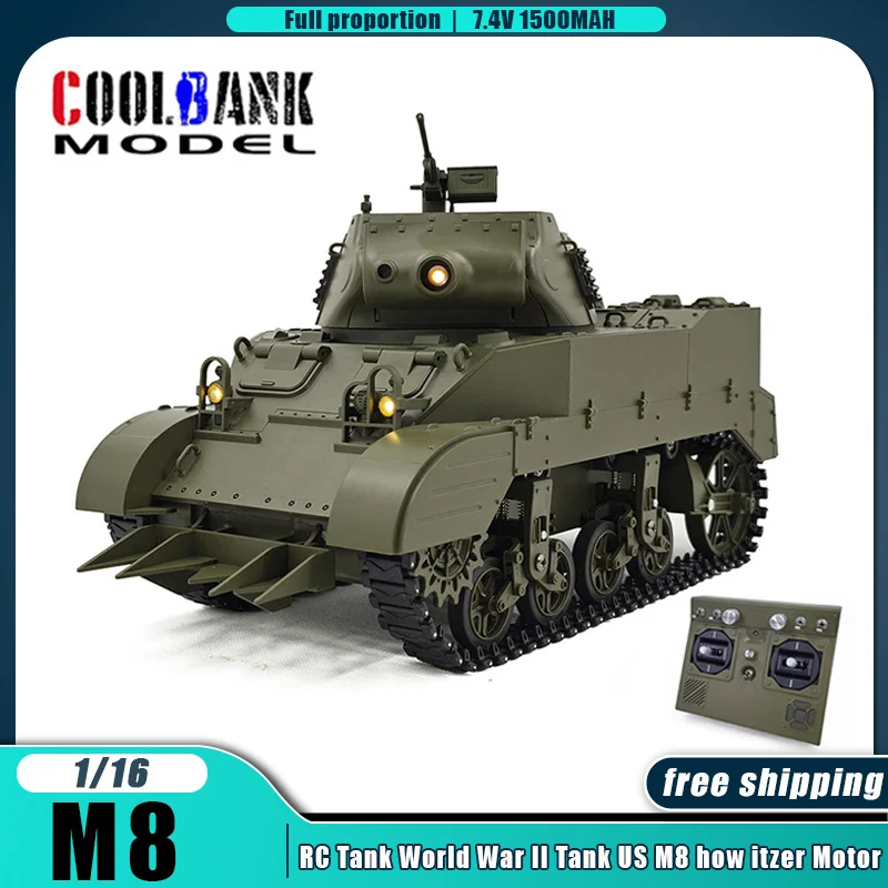 M8 1/16 RC Tank World War II US M8 Tank Scott Howi tzer Motor Carriage ...