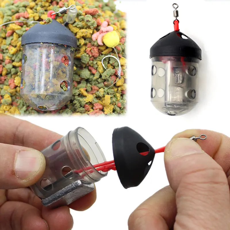 Carp-Fishing-Maggot-Feeder-Cage-For-Maggot-Groundbait-Basket-Fill-Lure ...