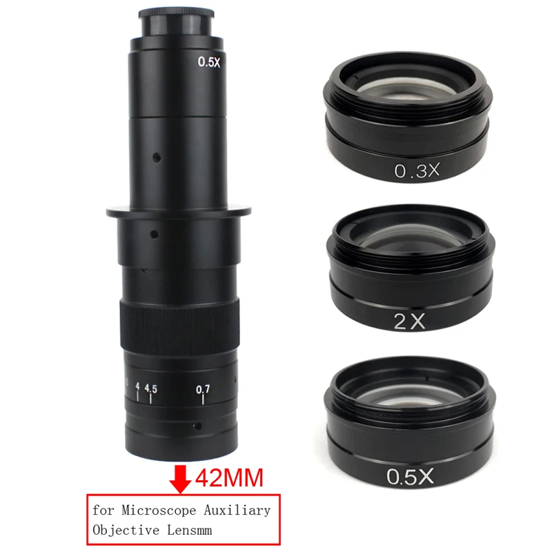 0-5X-2-0X-0-3X-Barlow-Auxiliary-Objective-Glass-Lens-42mm-For-200X-180X ...