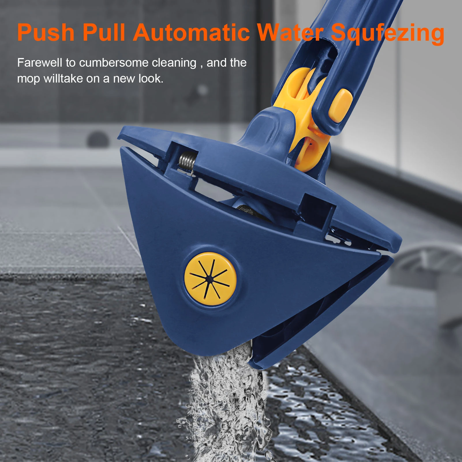 360° Rotatable Mop Adjustable Cleaning Mop Telescopic Triangular Mop ...