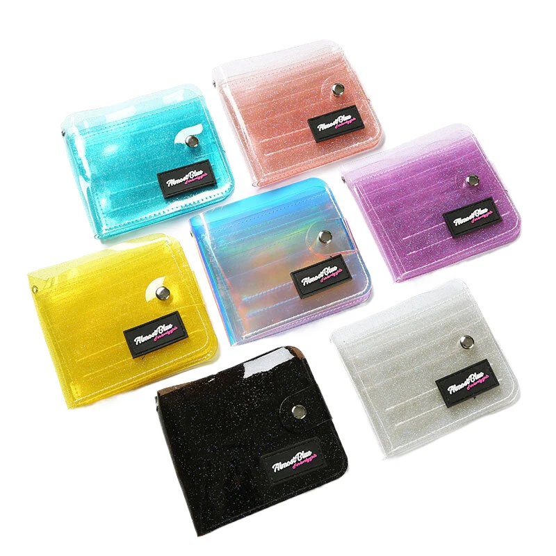 Cartera-transparente-de-PVC-con-purpurina-para-tarjetas-de-identificaci ...
