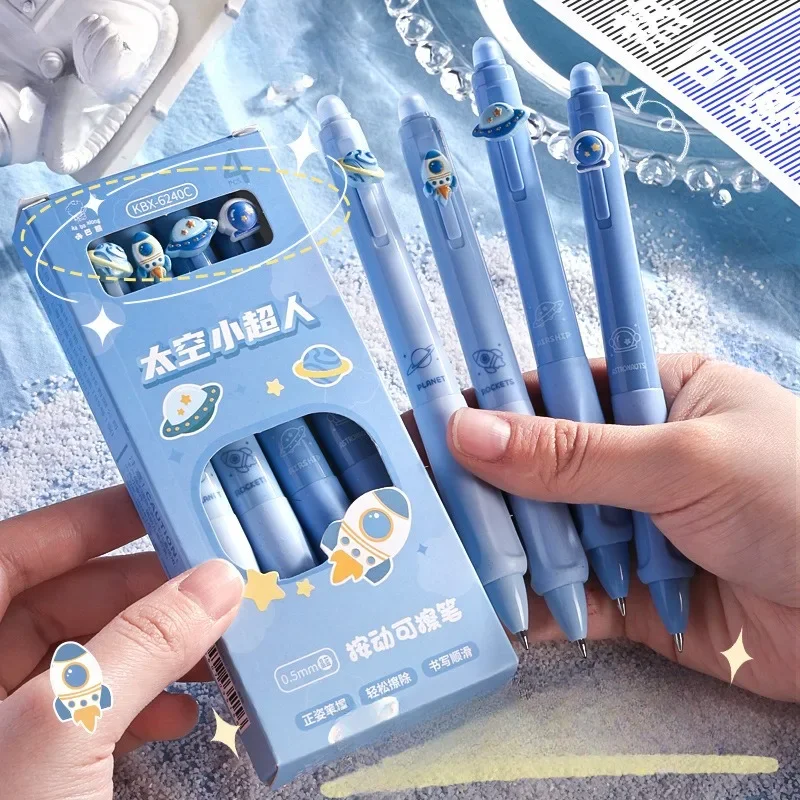 4PC-Erasable-Pen-Neutral-Gel-Pen-Cartoon-Sleeve-Button-Pen-Upright ...