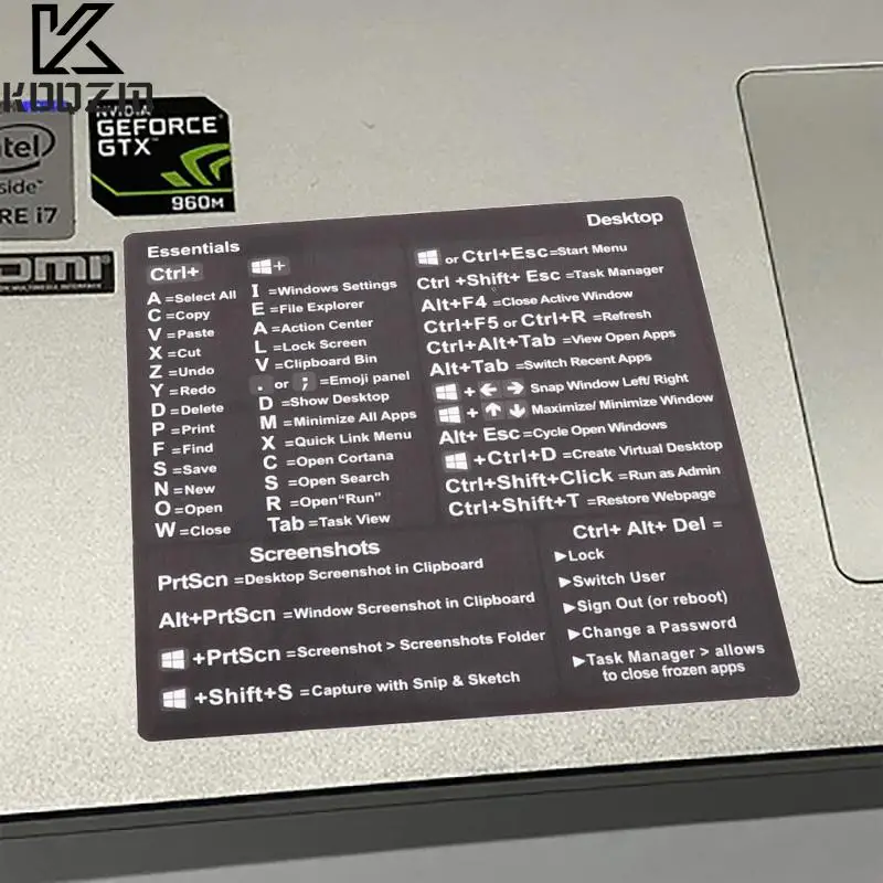 Windows PC Reference Keyboard Shortcut Sticker Adhesive For PC Laptop ...