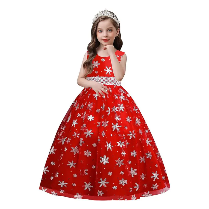 Christmas-Snowflake-Costume-For-Teen-Girl-Lace-Dress-Festive-Child-Up ...