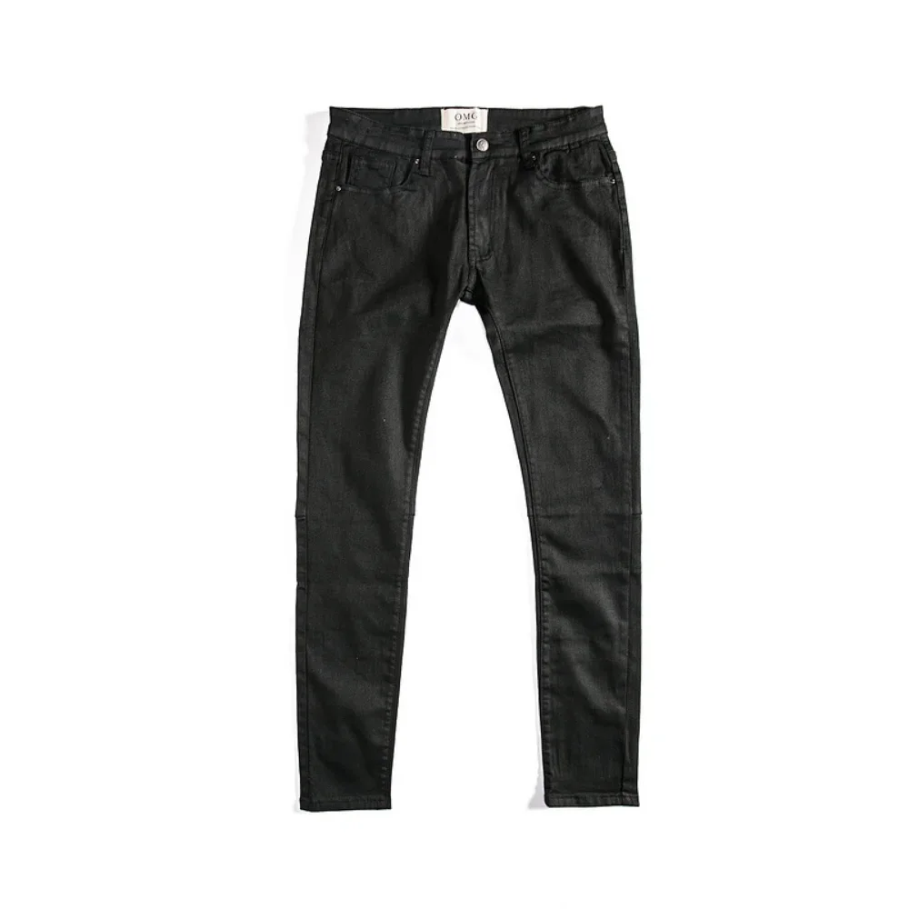 Vintage Wax Pants Straight Fit Trendy Men's Jeans Full Length Denim ...