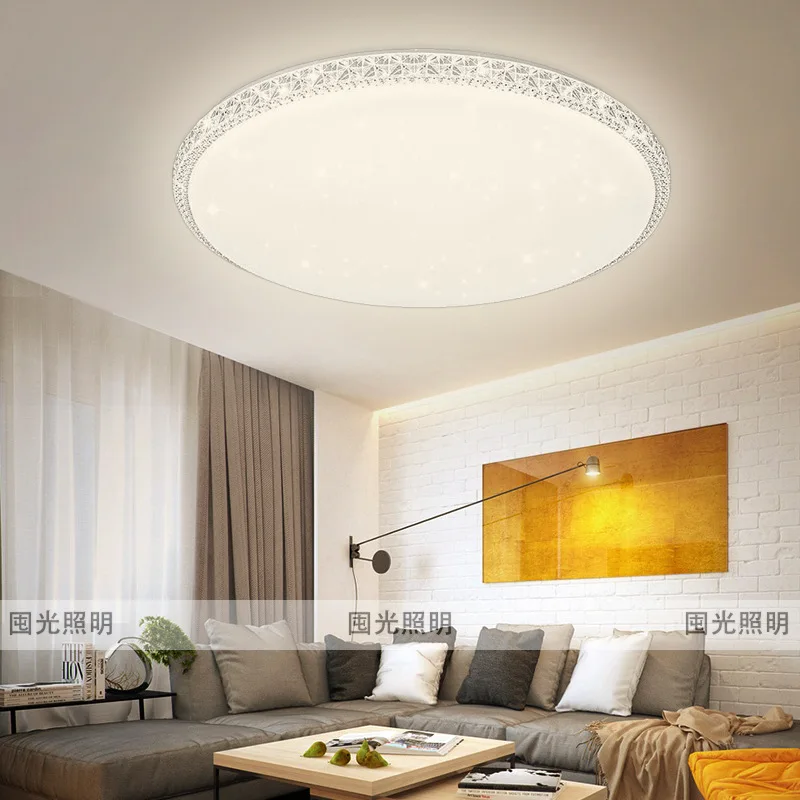 Round-LED-Ceiling-Light-White-Diamond-Lamp-in-the-Living-Room-Bedroom ...