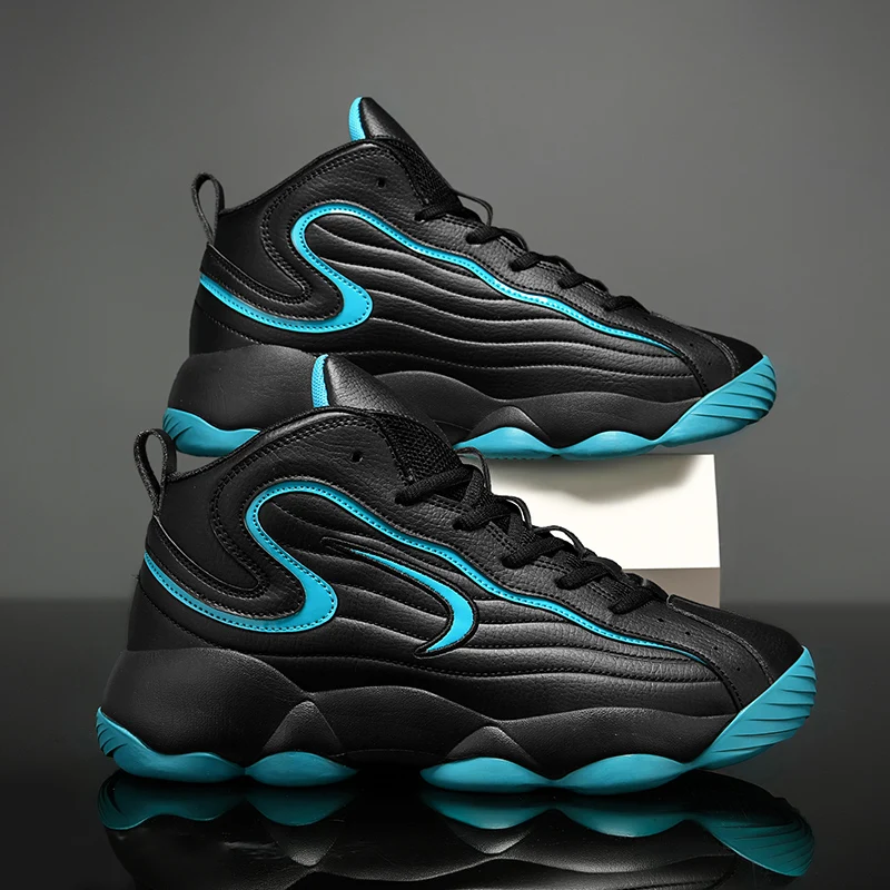 T-nis-de-basquete-de-couro-leve-Soft-Sole-Design-Cal-ado-esportivo ...