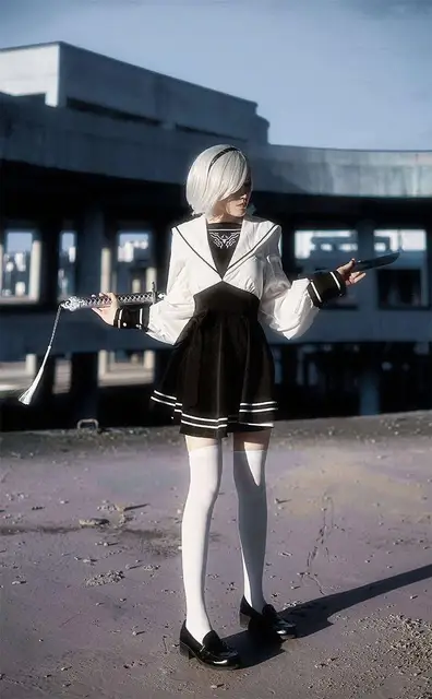 Nier Automata Cosplay Costume Yorha 2B Sailor Suit Sexy, 55% OFF
