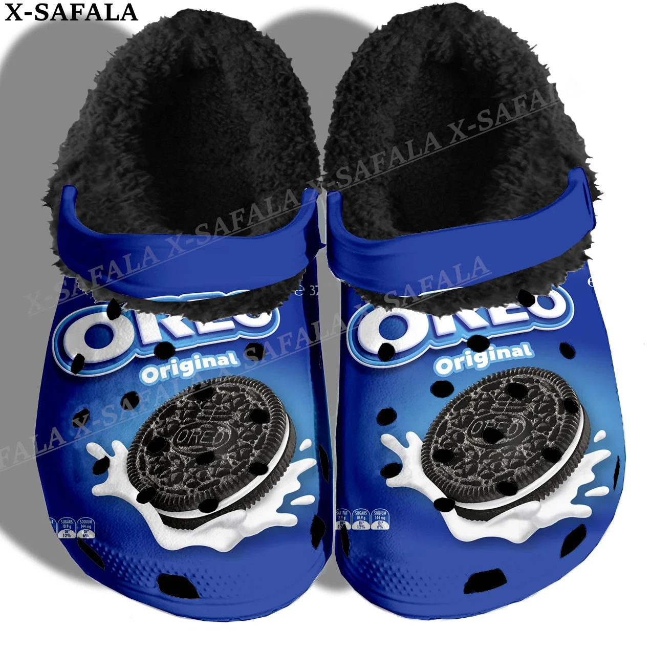 Snack-Oreo-Cookie-Dessert-3D-Print-Men-Women-Fur-Clogs-Soft-Furry ...