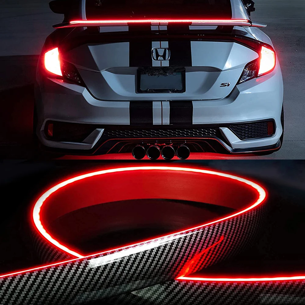 Para bmw e90 e60 f30 e39 audi a4 a3 a5 120cm fibra de carbono led ...