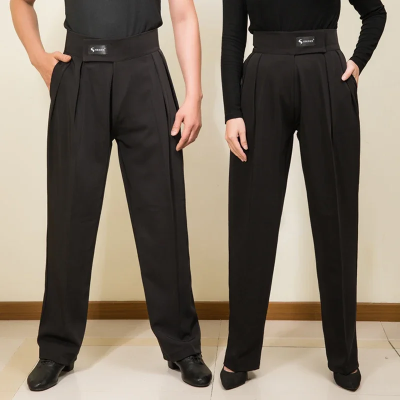 Men Women Latin Dance Pants Adult Ballroom Dance Competition High Waist ...