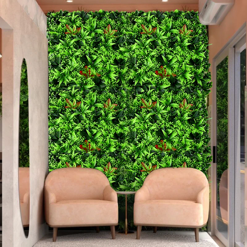 Artificial-Plant-Wall-Reusable-Grass-Backdrop-Wall-Panel-Plastic-Garden ...