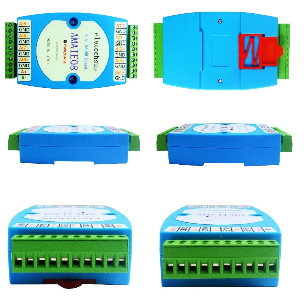 8AI DC MODBUS RTU 모듈, 3 선 센서 계측기용 12V 24V 0 20MA/4 20MA ~ RS485 전류 수집기 ...