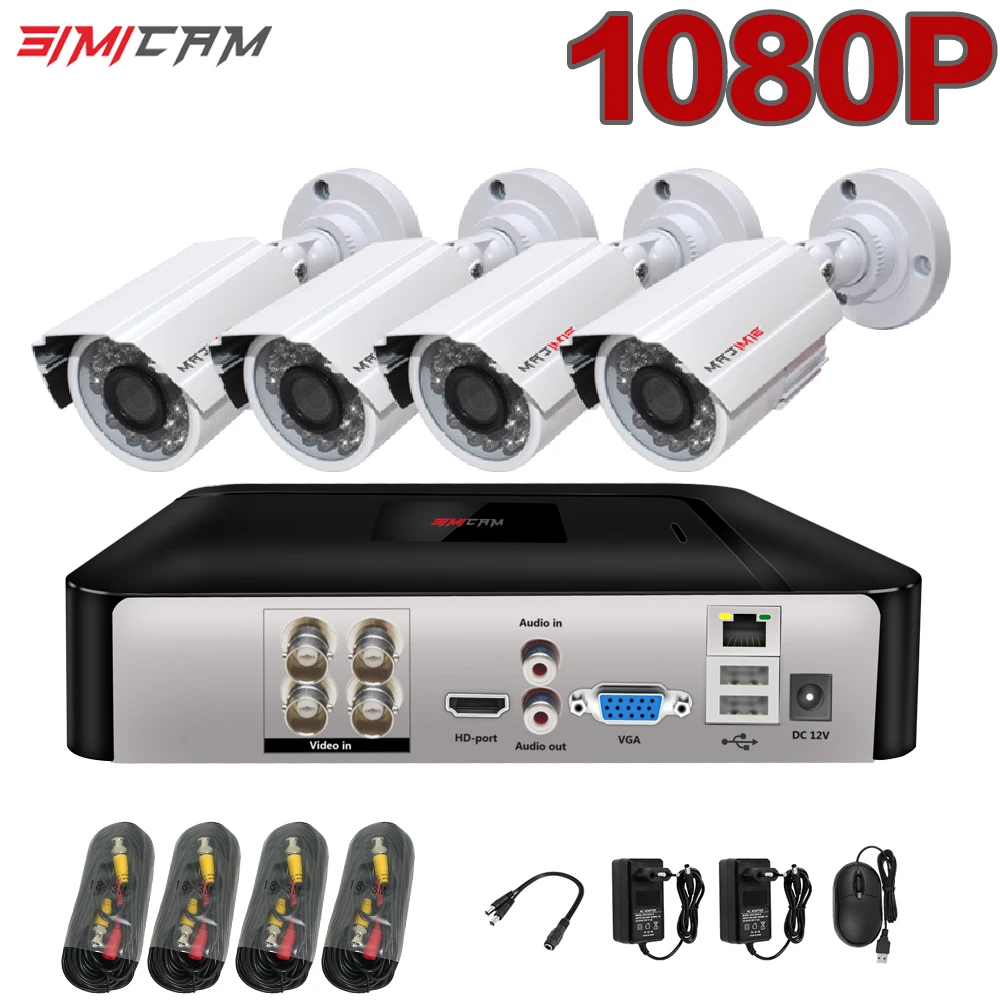 4CH-1080P-Full-HD-Surveillance-Camera-Kit-AHD-DVR-18M-Cable-With-HD ...