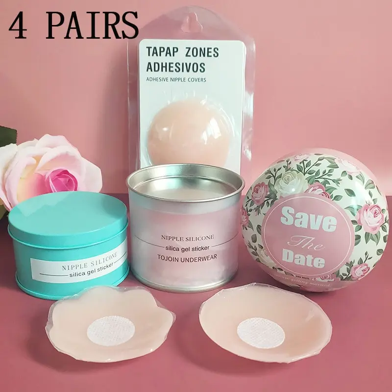 Women-Silicone-Nipple-Stickers-4Pair-Anti-Bump-Chest-Pad-Lift-Nipple ...