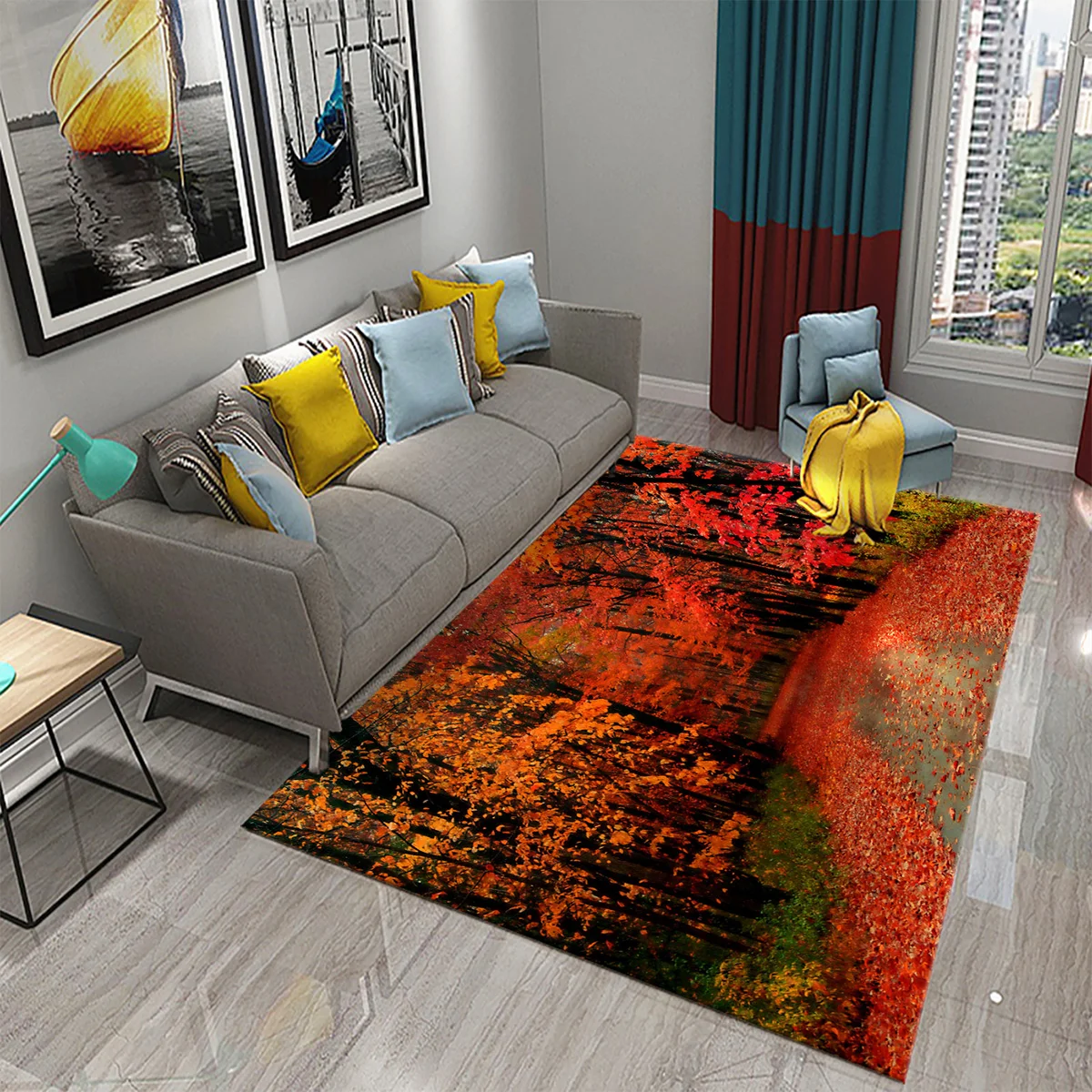 Maple-Forest-Carpet-Red-Tree-Leaves-Rug-Autumn-Natural-Scenery ...