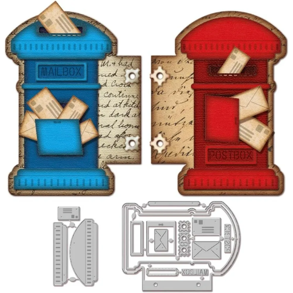 Mailbox-Page-Cutting-Dies-for-Card-Making-Metal-Die-Cuts-Postbox ...