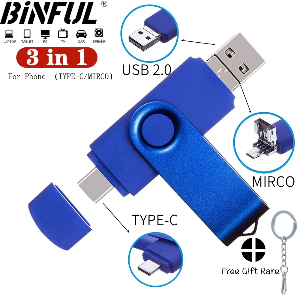 100% Full New OTG USB Flash Drive 512gb 256g128g Pen Drive 64g 32gb 16g ...
