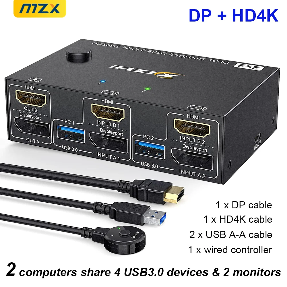 MZX-KVM-Switch-MST-Selector-USB-3-0-Hub-A-estaci-n-de-acoplamiento ...