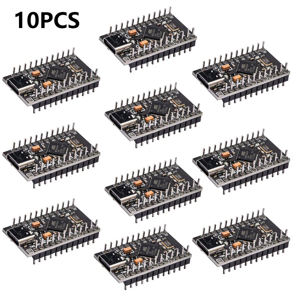 10Pcs-Type-C-MINI-USB-Pro-Micro-ATmega32U4-5V-16MHz-Module-With-2-Row ...