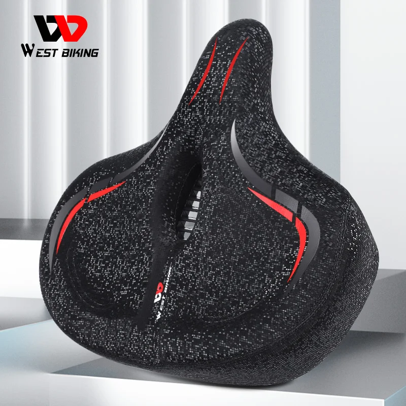 WEST BIKING Oversized MTB Bike Seat Wide Bicycle Sofa-Like Comfy Saddle ...