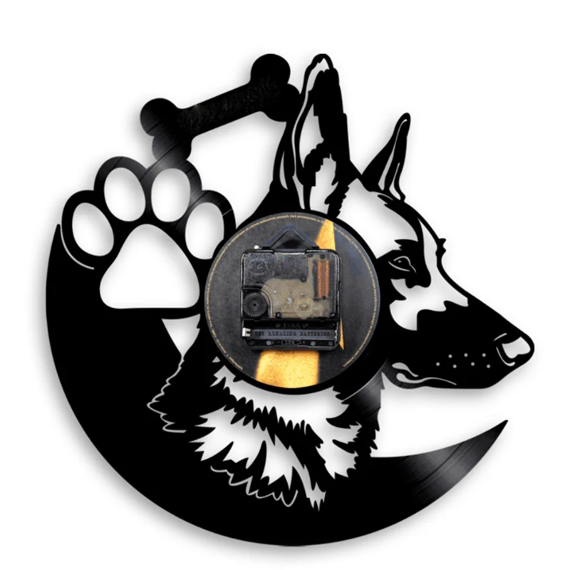 German-Shepherd-Dog-Wall-Clock-Home-Decor-Dog-Breeds-Vinyl-Record ...