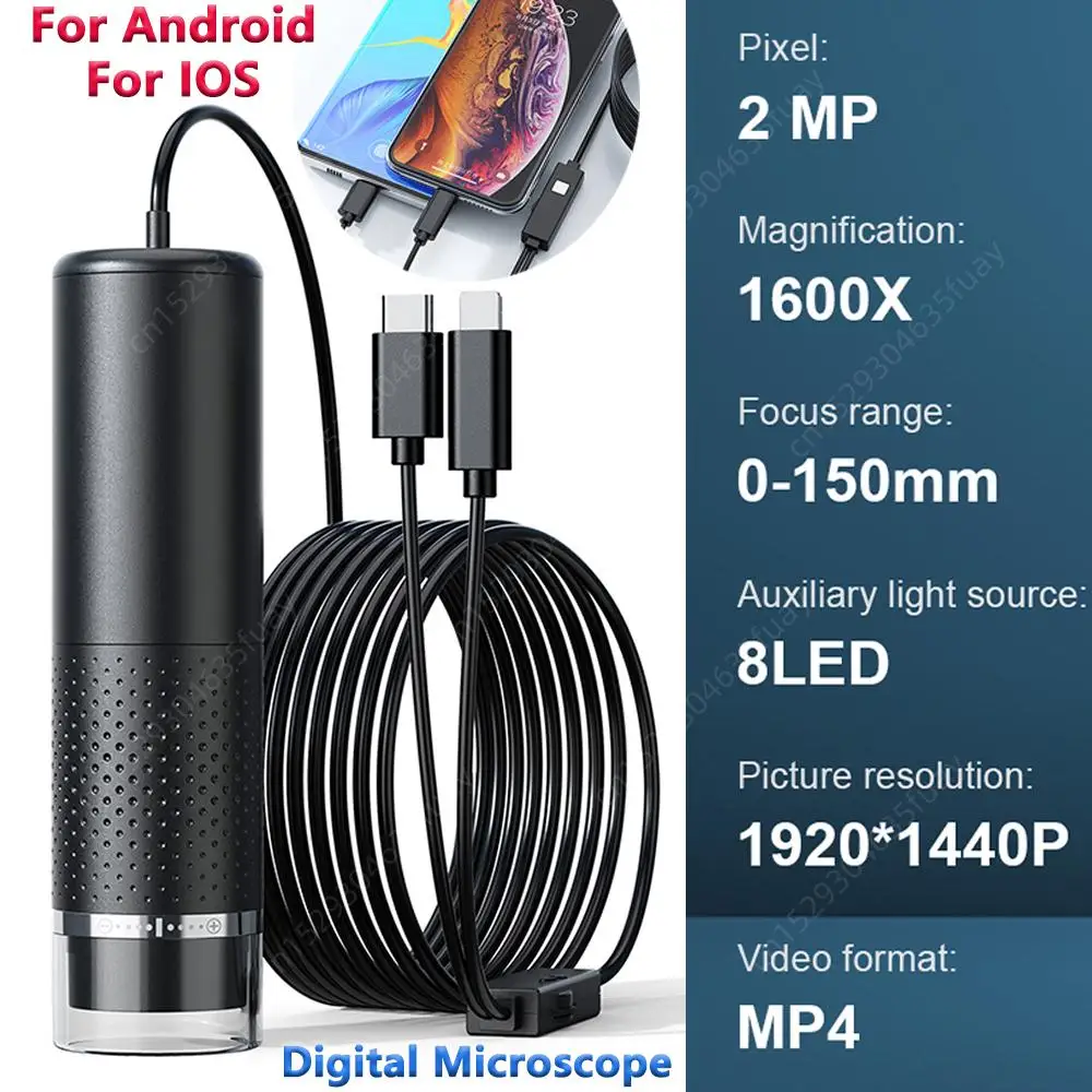 Portable-Handheld-USB-Microscopes-1600X-8LED-Digital-Microscope-Camera ...