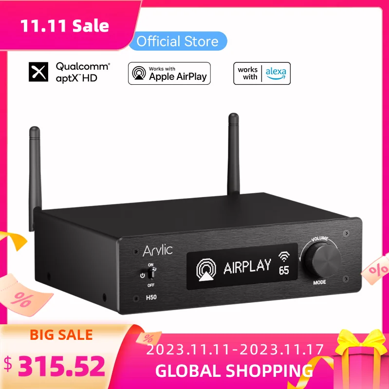 Nowy-aryliczny-H50-bezprzewodowy-50-wx2-Stereo-wzmacniacz-radio-HiFi-ES9023P-Sabre-DAC-QCC3040 ...