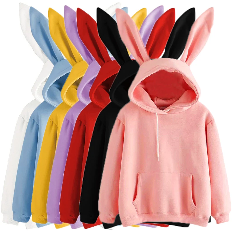 Sudaderas-con-capucha-de-Orejas-de-conejo-Kawaii-para-mujer-sudaderas ...