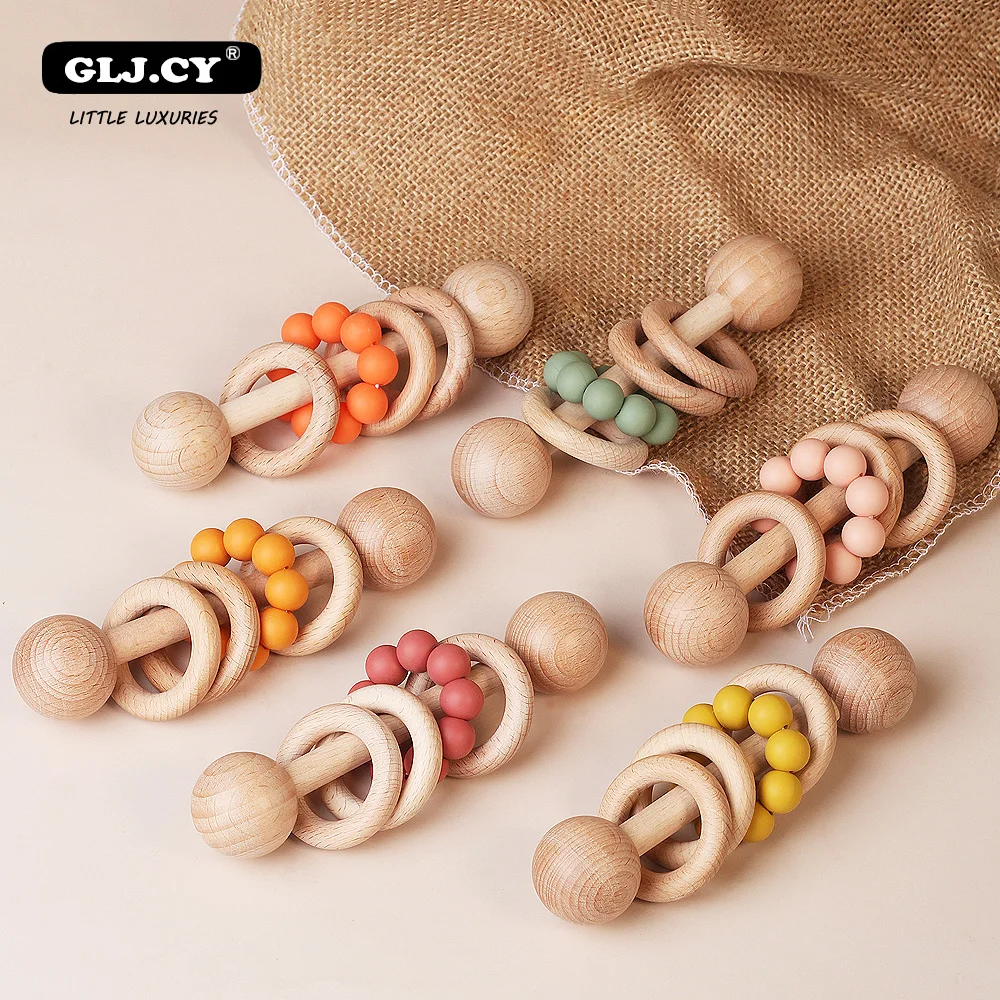 Original Design Personalised Wooden Rattle Baby Toy Grasping Toy Wooden ...