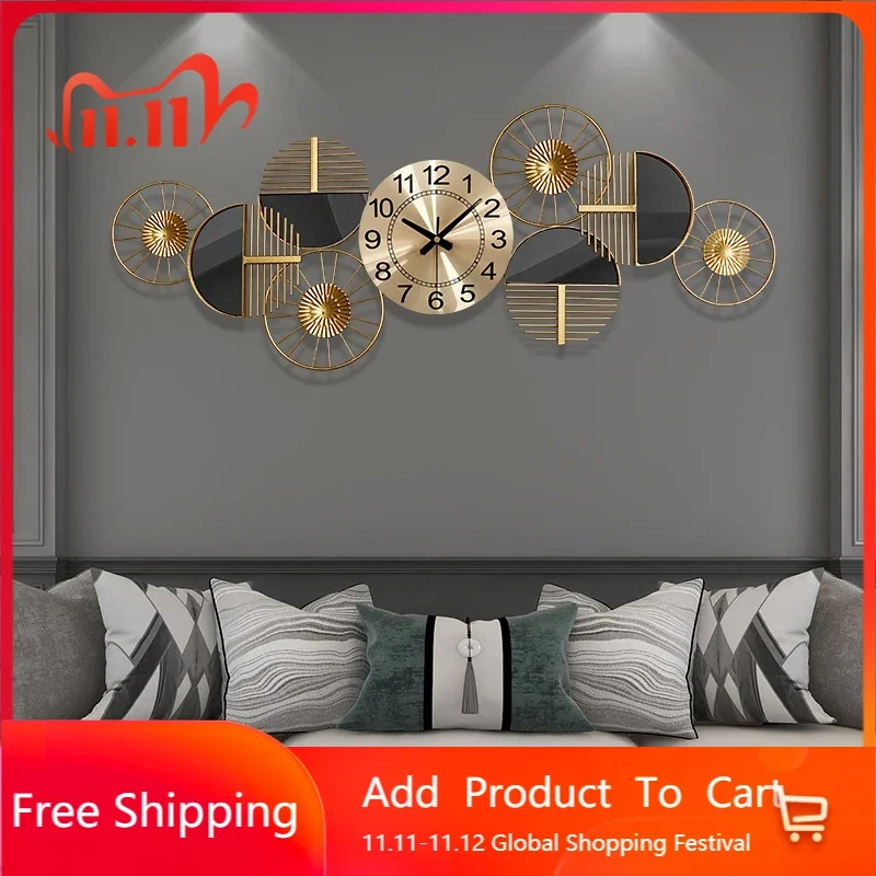 European-Unique-Wall-Clock-Metal-Unique-Aesthetic-Gaming-Room-Bedrooms ...