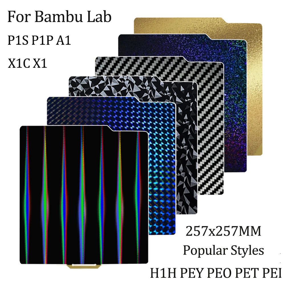 For-Bambu-Lab-P1S-Build-Plate-A1-X1C-Pei-Texture-257x257mm-H1H-PEY-Peo ...