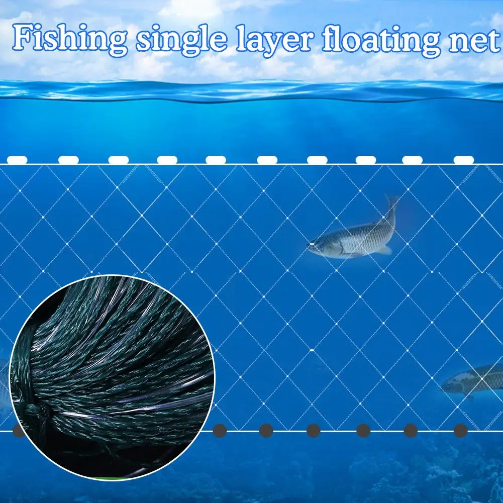 Single-Layer-Fishing-Net-Single-Mesh-Nylon-Float-Trap-Monofilament-Gill ...