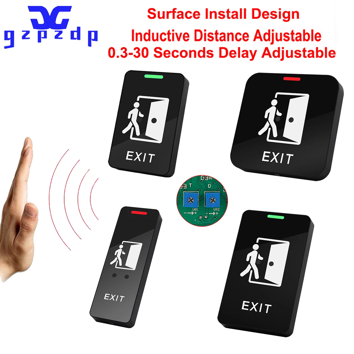 DC12V 24V Surface Install Infrared Sensor Door Lock Release Switch Access Control System ...
