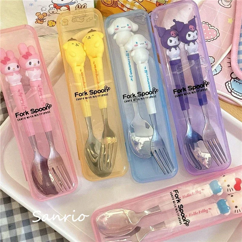 Sanrio-Pompompurin-Kawaii-Fork-Spoon-Set-Hello-Kitty-Cartoon-Stainless ...