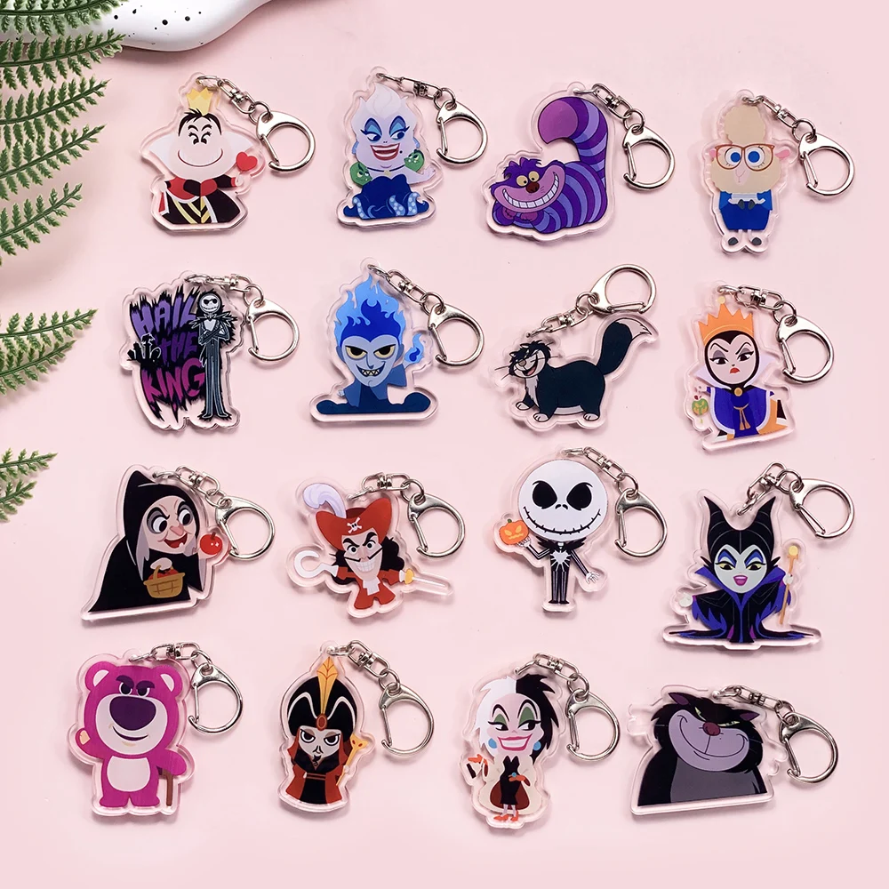 1/16Pcs Disney Villains Maleficent Evil Queen Acrylic Keychain ...