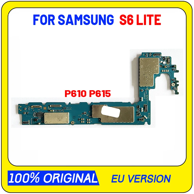 잠금 해제 메인보드 마더보드, 삼성 갤럭시 탭 S6 라이트 P610 P615 ROM, 64GB 태블릿 로직 보드, 풀 칩 ...