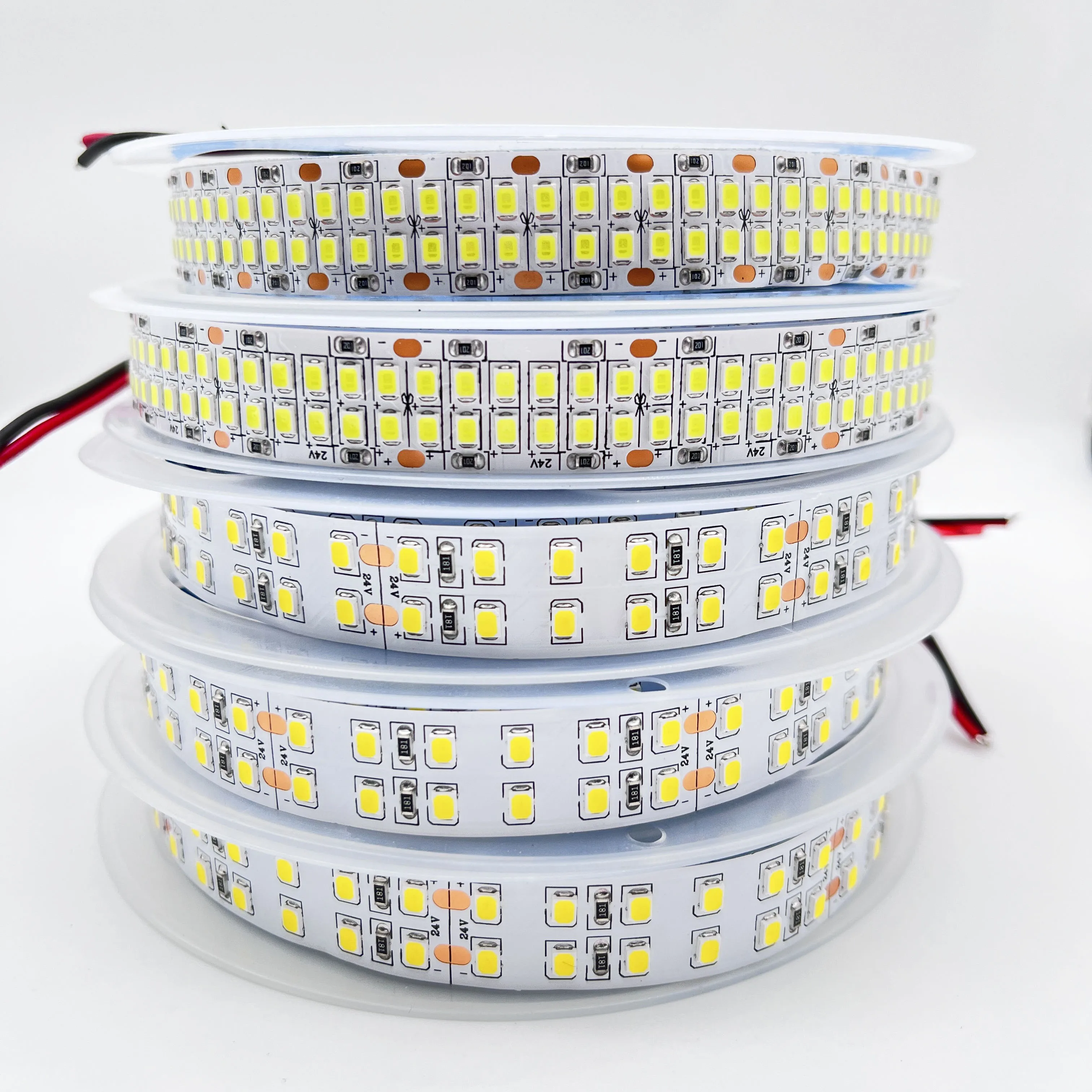 Double Row LED Strip 12V 24V DC 2835 360Leds 480Leds Flexible High Density SMD Tape Rope IP20 ...