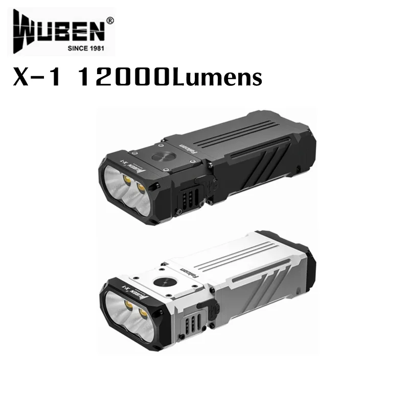 WUBEN X1 Rechargeable Flashlight 12000Lumens Ultra-Bright 7 Light Modes ...