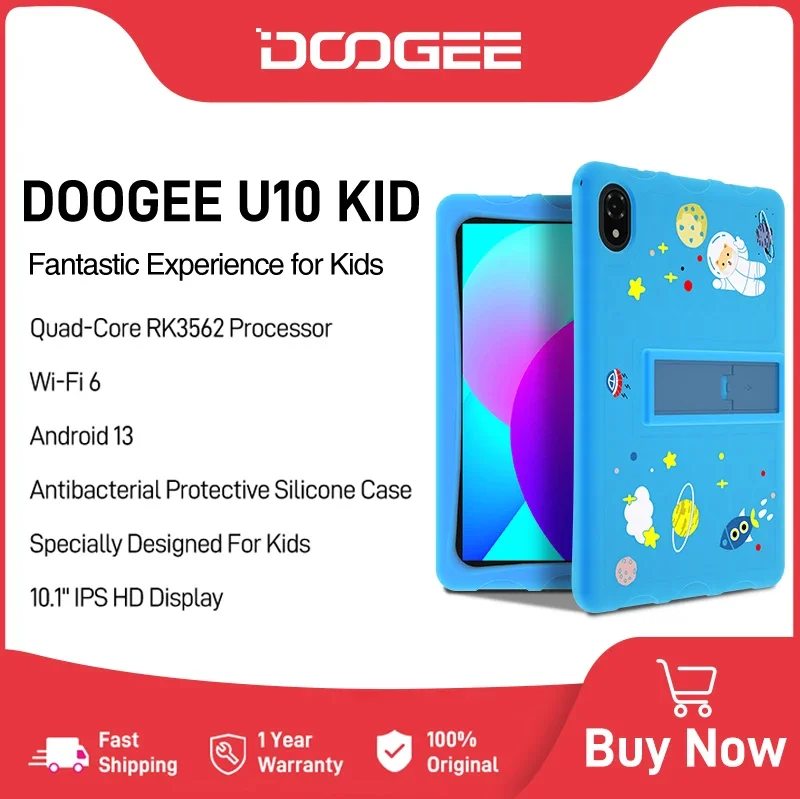 DOOGEE-Tableta-U10-para-ni-os-pantalla-HD-de-10-1-pulgadas-funda-de ...