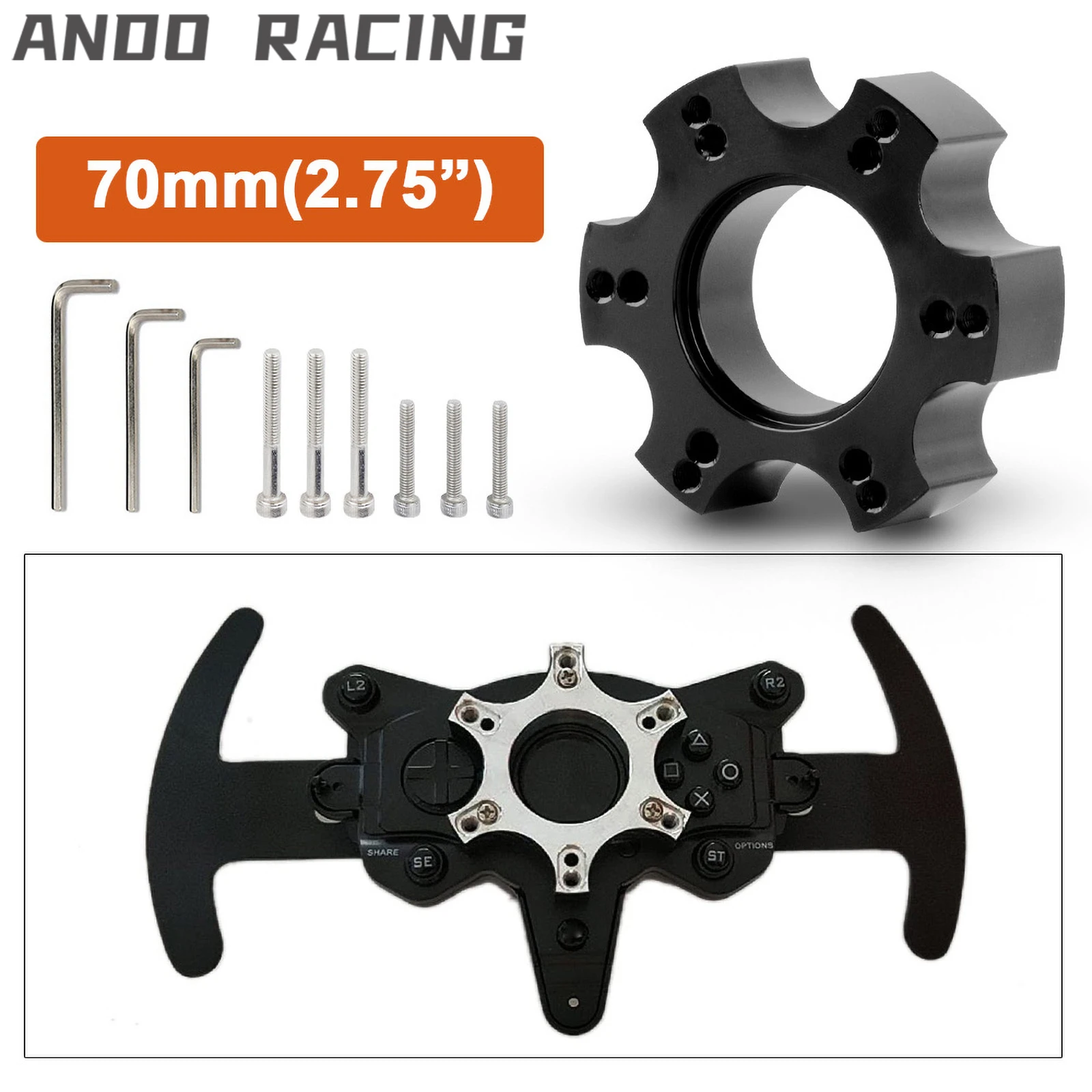 Aluminum-70mm-Steering-Wheel-Adapter-Plate-For-Thrustmaster-T300RS-13 ...