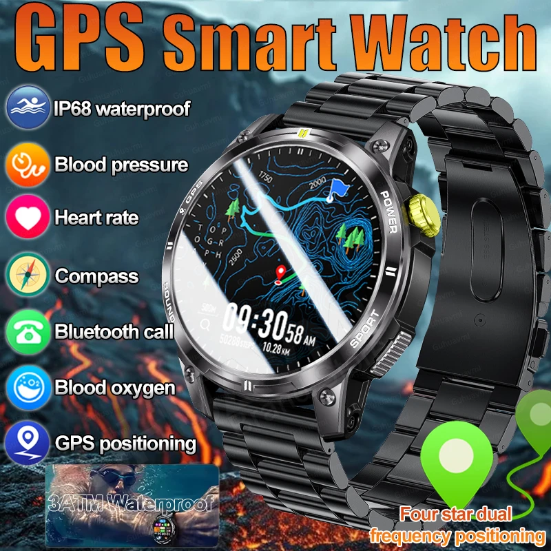 2025 New Men Military Compass GPS dual frequency positioning Smart ...