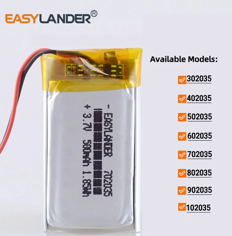302035 402035 502035 602035 802035 902035 102035 3.7V 500mAh 702035 ...