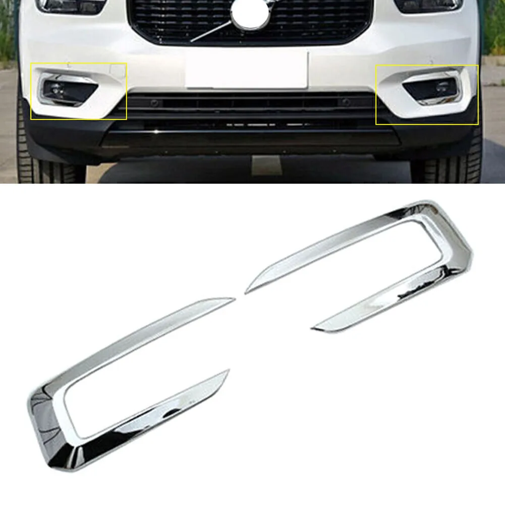ABS-Chrome-Front-Fog-Light-Lamp-Decor-Frame-Cover-Trim-For-Volvo-XC40 ...